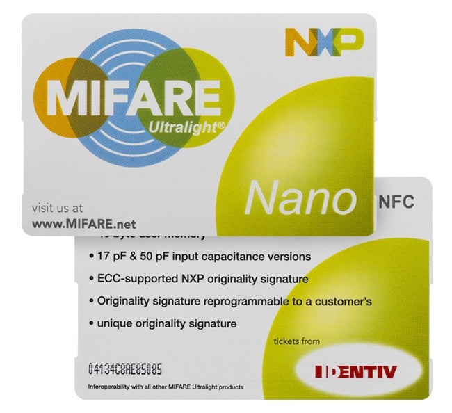 Printed Fanfold Ticket NXP MIFARE Ultralight Nano | Public ...